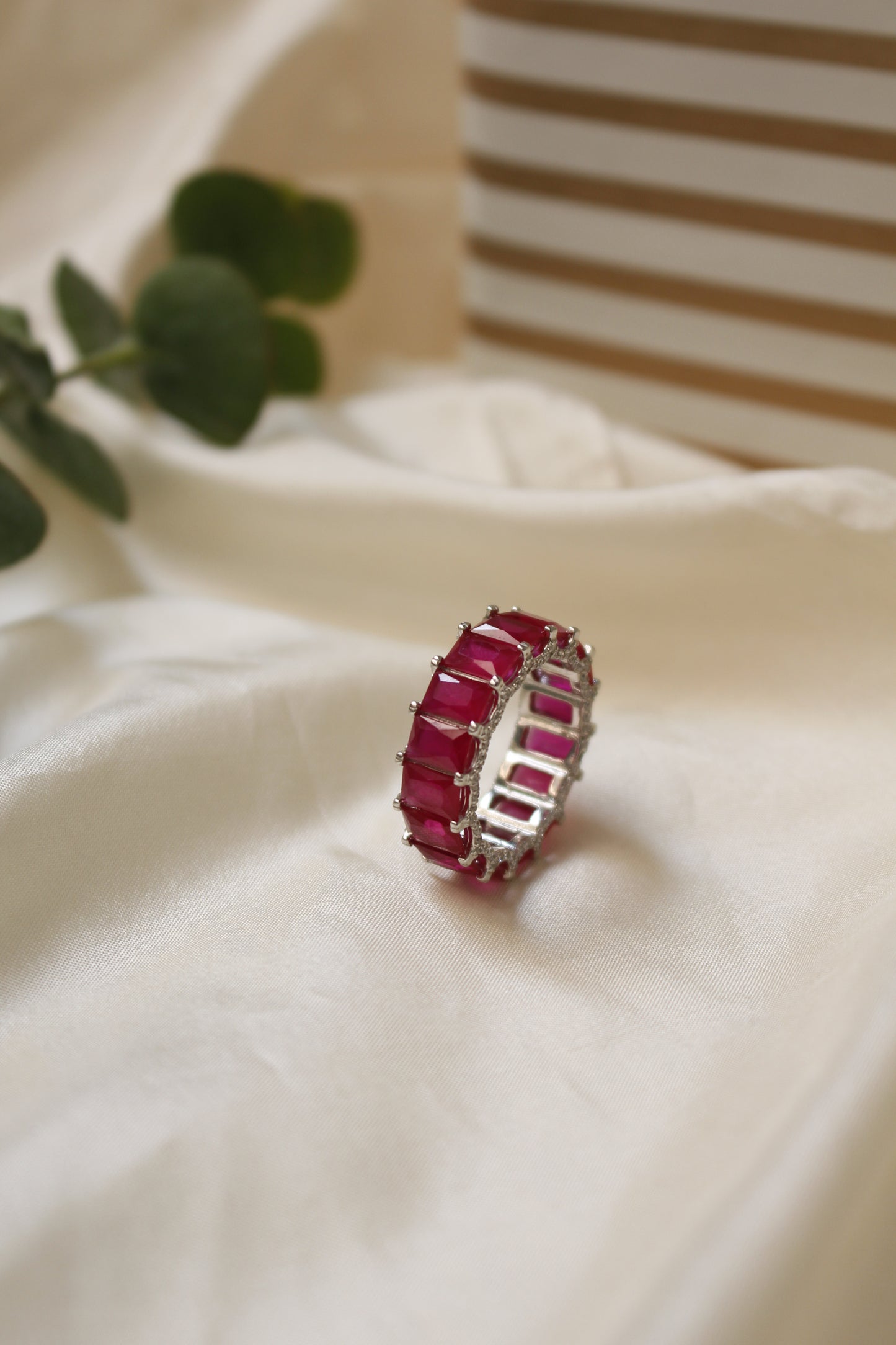 Buy Scarlet Band Ring Handcrafted in Silver & Gemstone – The Mauve Unitx