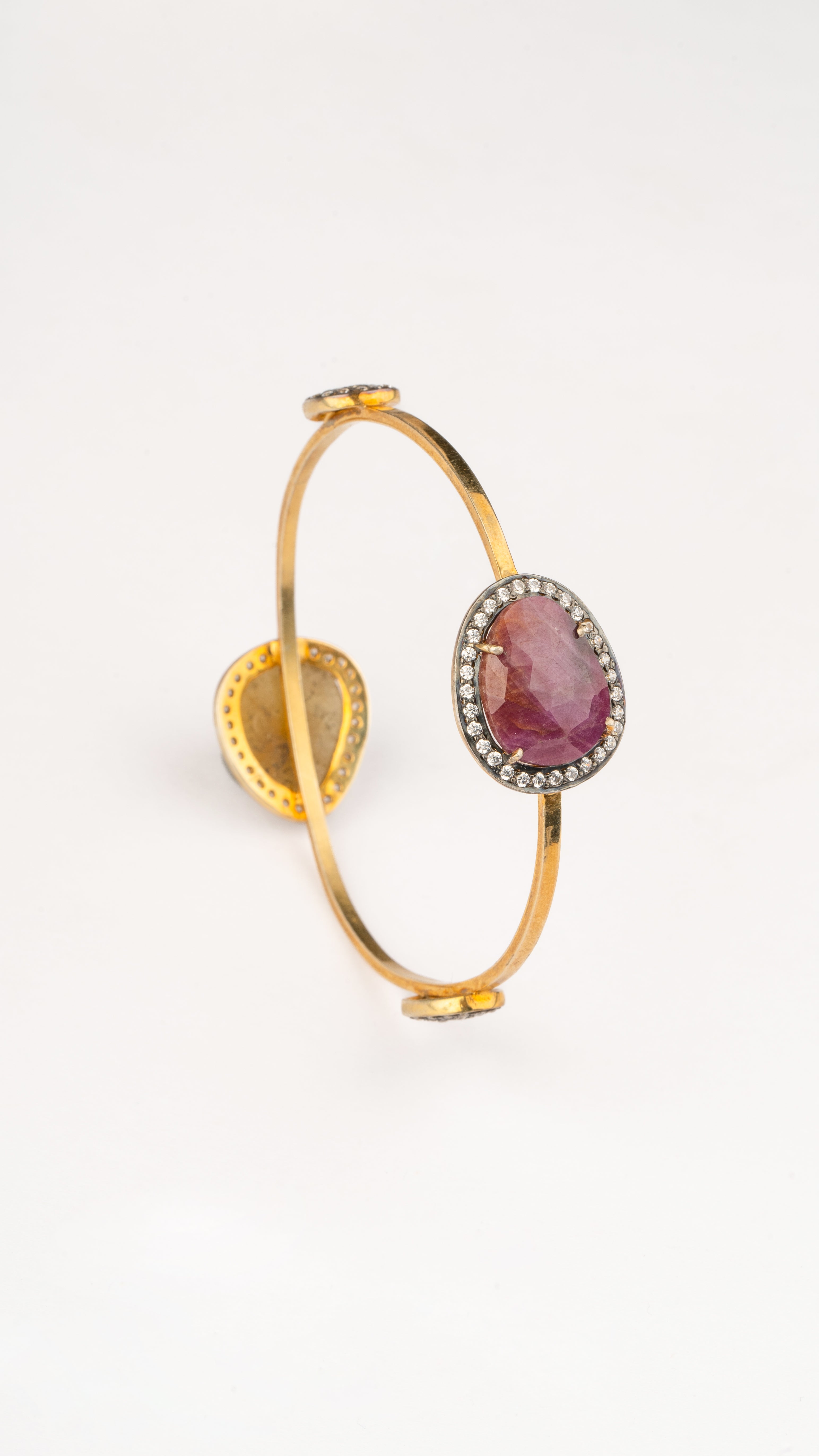 Shop Handcrafted Silver Ella Bangle with Gemstone – THE MAUVE UNITX