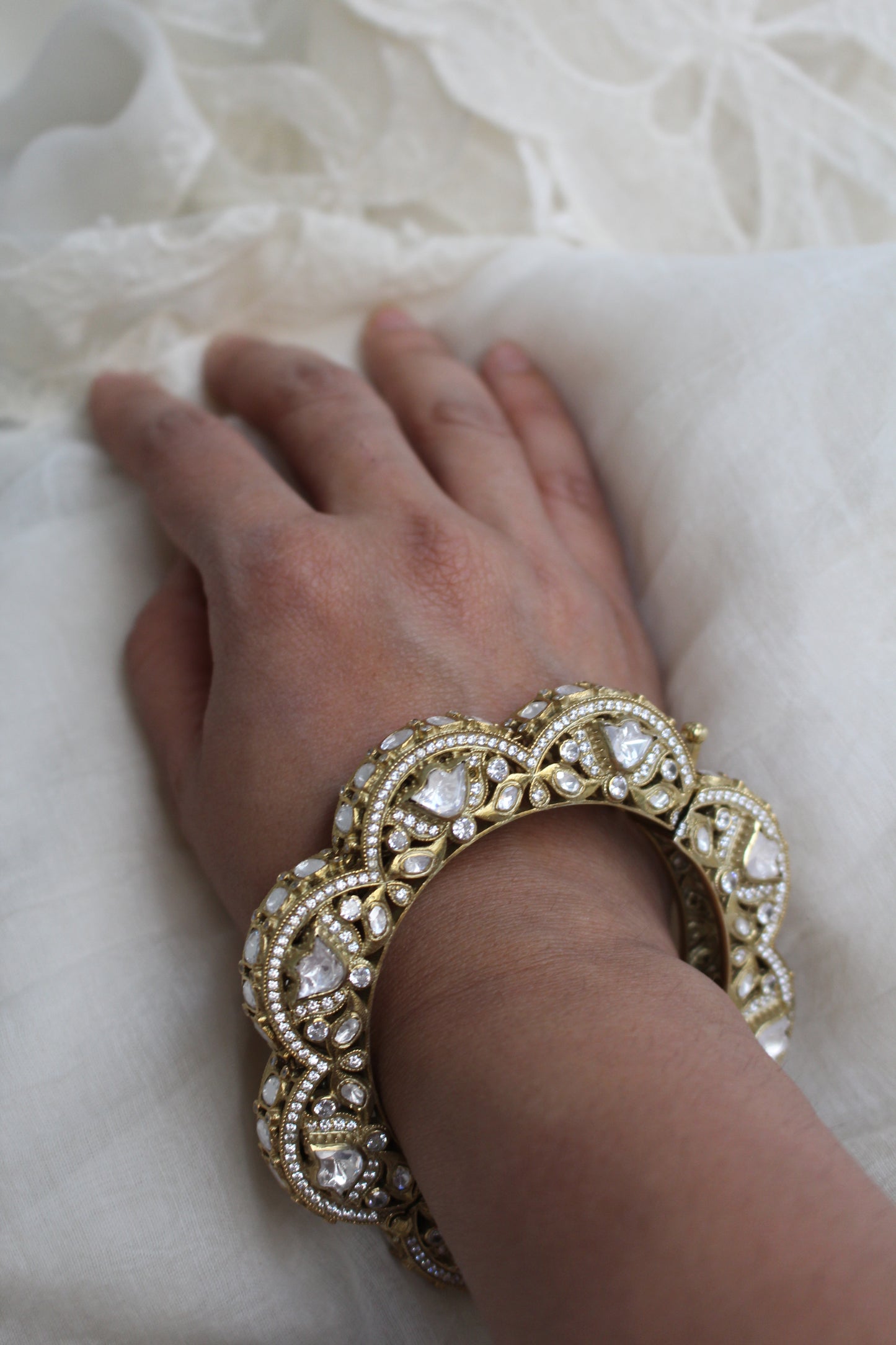 Buy Gold-Plated Victorian Bloom Handmade Silver Bangle – THE MAUVE UNITX